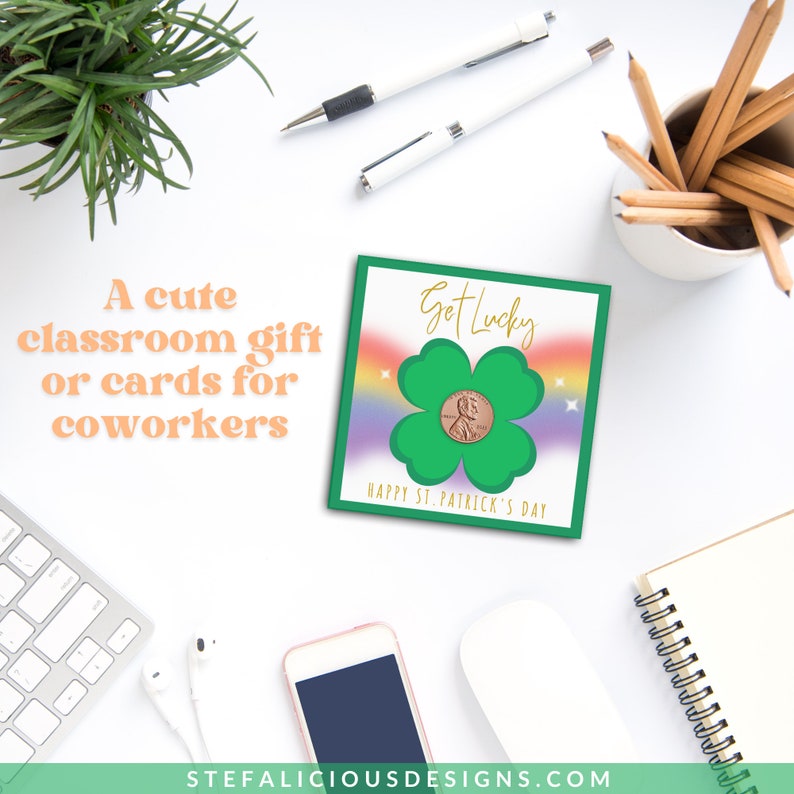 Printable St Patricks Day Cards, Lucky Penny Party Favors, Leprechaun ...