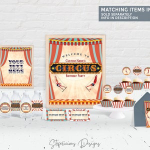 Circus Themed Welcome Signs, Circus Party Decor, Carnival Party Decor ...