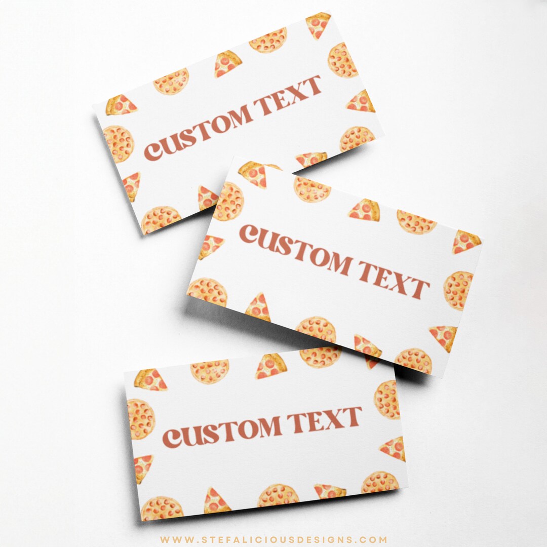 Editable Pizza Table Cards, Pizza Party Buffet Card Template, Slice ...
