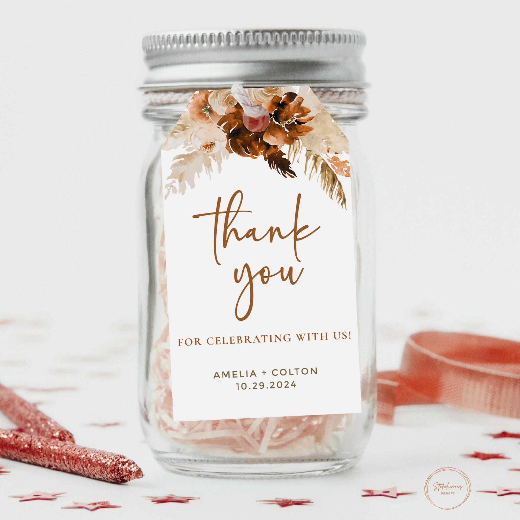 Fall Gift Tags, Fall Wedding Favor Tags, Fall Shower, Fall Floral ...