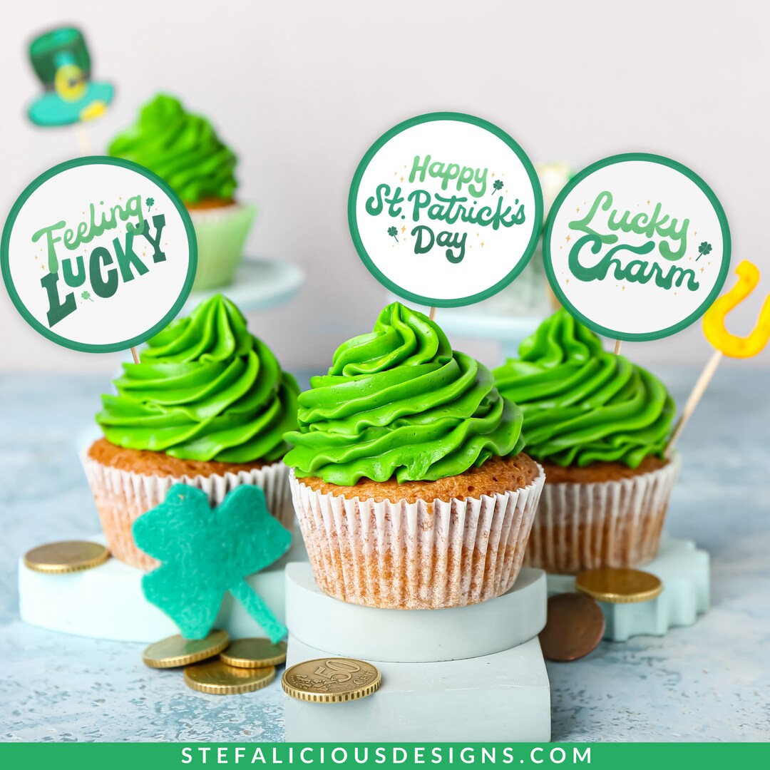 St Patricks Day Cupcake Toppers, Printable Party Supplies, Irish Quotes ...