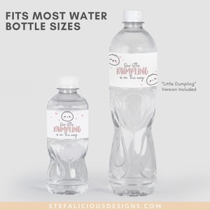 Cute Dumpling Water Bottle Labels, Bao Dim Sum Party Editable Template ...