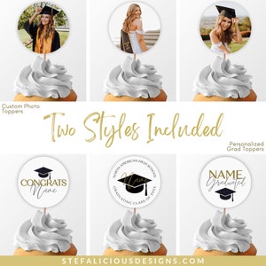 Graduation Cupcake Toppers, Class of 2024, Editable Template Custom ...