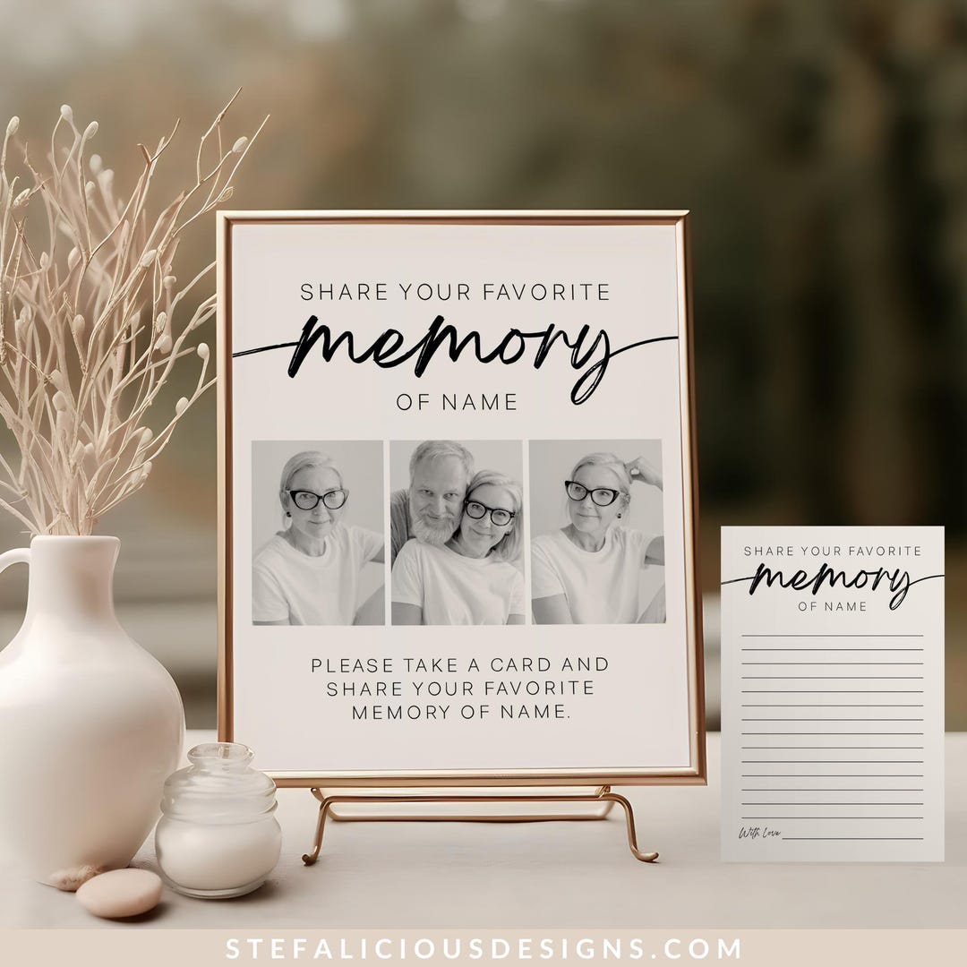 Share a Memory Card Template, Personalized Favorite Memory, Memorial ...