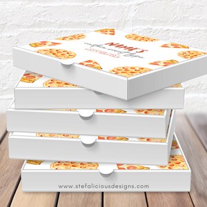 Pizza Box Label, Printable Pizza Theme Template, Pizza Party Favor ...
