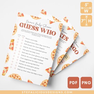 Slice Slice Baby Editable Pizza Baby Shower Games Set, Gender Neutral ...