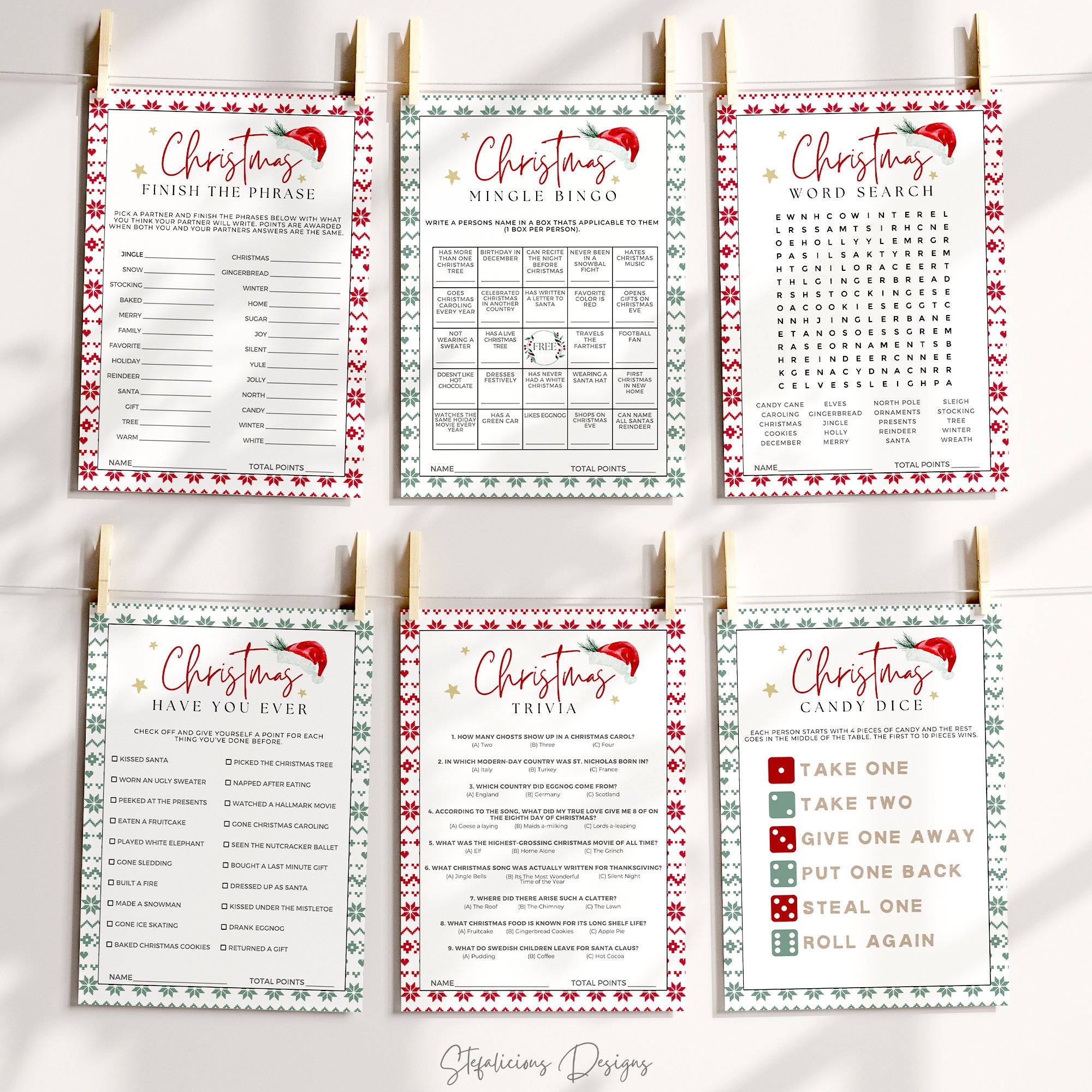 Printable Christmas Game Bundle, Christmas Party Games, Christmas Games ...