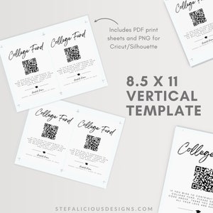 QR Code College Fund Graduation Insert, Printable Graduation College ...