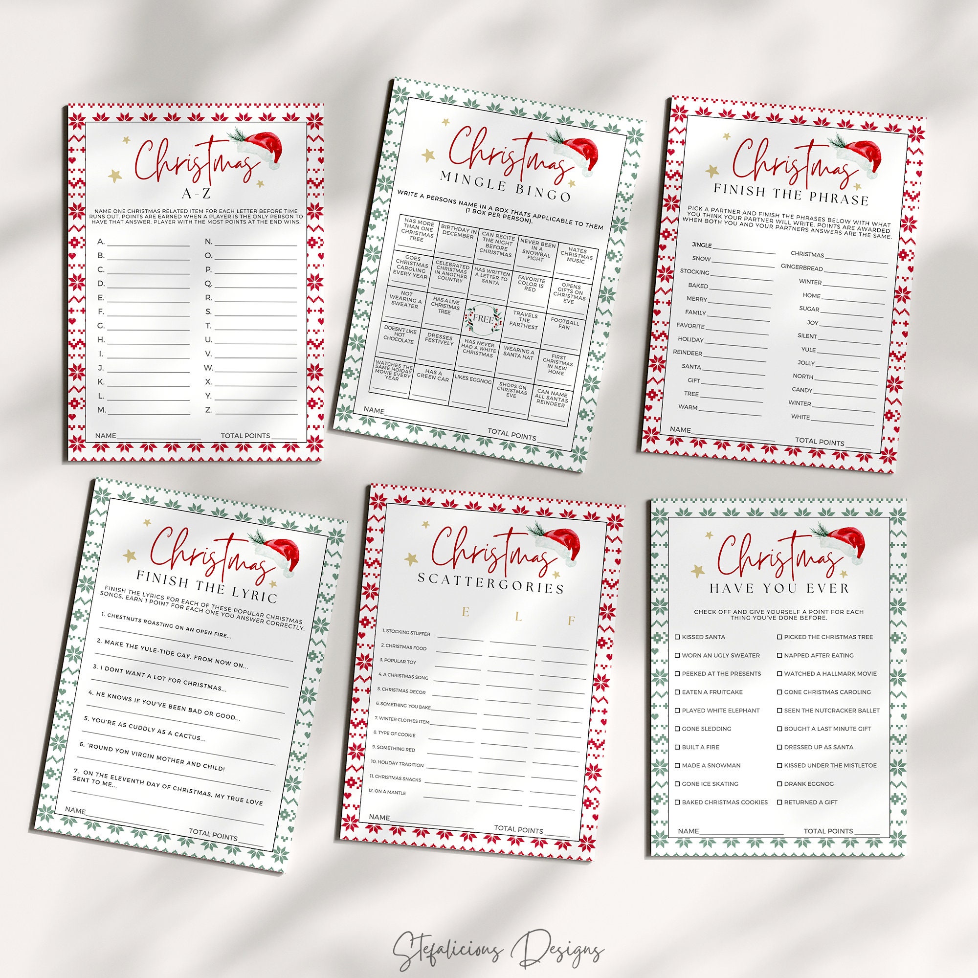 Printable Christmas Game Bundle, Christmas Party Games, Christmas Games ...