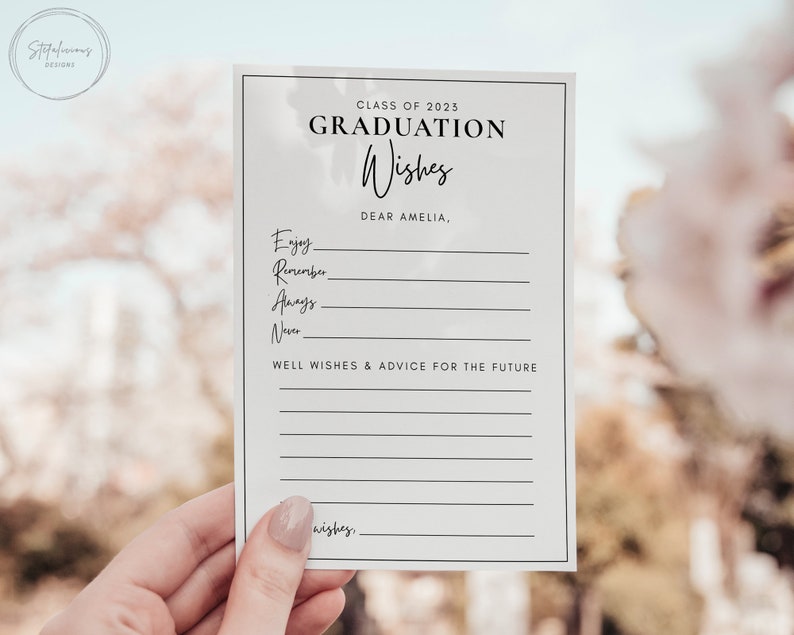 Graduation Advice Cards Wishes for the Graduate Class of - Etsy