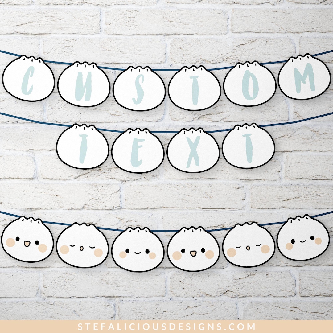 Cute Dumpling Banner, Bao Dim Sum Party Editable Template, Little ...