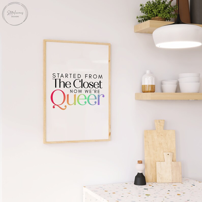 Printable Pride Pun Wall Art Started From the Closet Now - Etsy