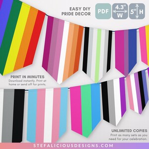 Pride Flag Banner, Printable LGBTQ+ Pride Month Decor, Pride Party ...