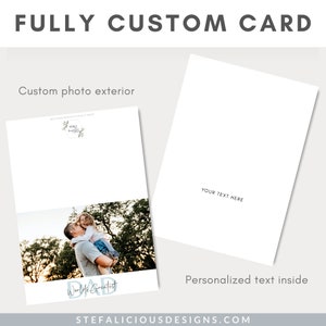 Card for Dad, Printable Custom Photo Greeting Card Template ...