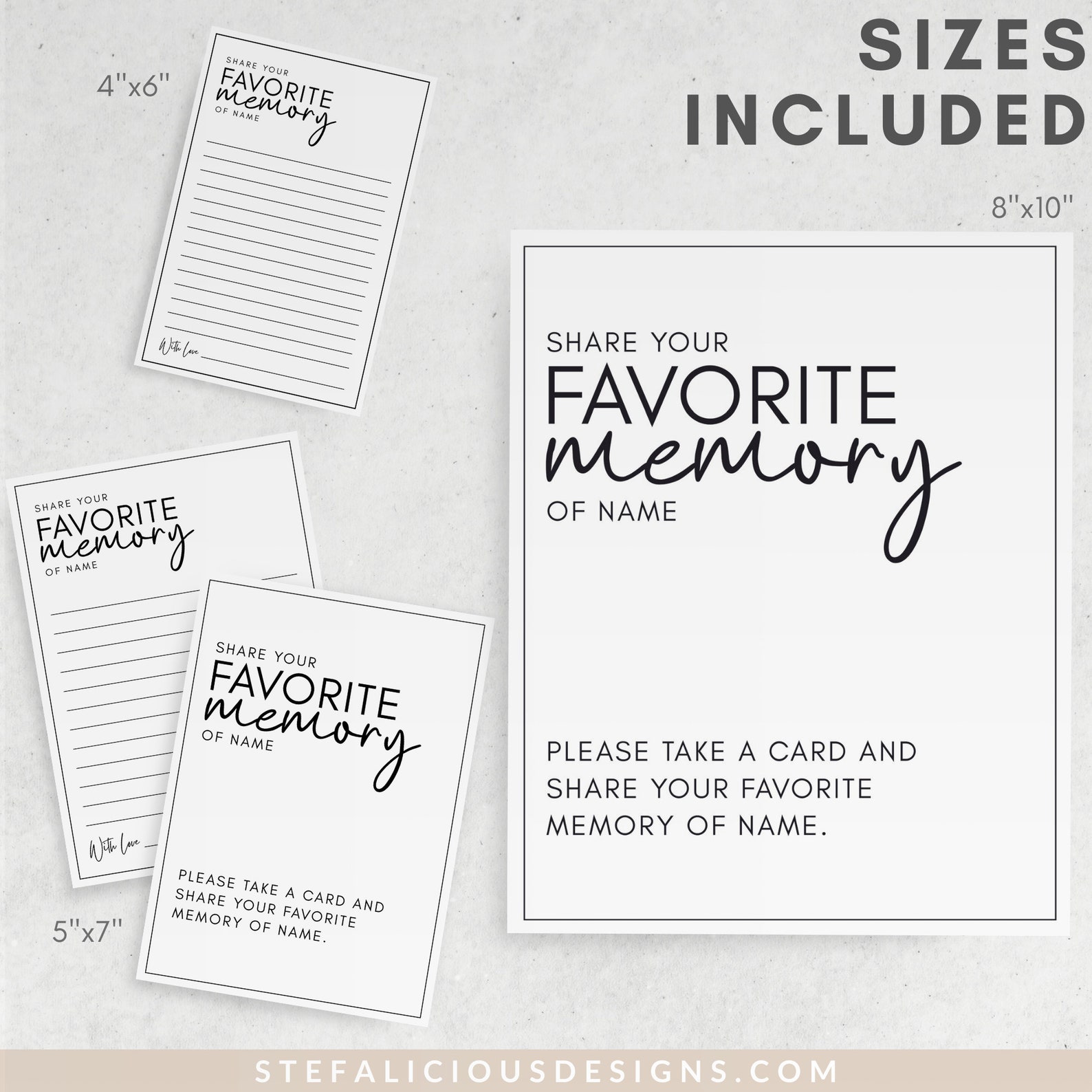 Share a Memory Card Template, Personalized Favorite Memory, Memorial ...