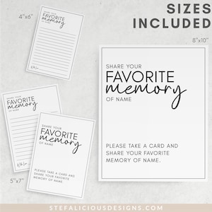 Share a Memory Card Template, Personalized Favorite Memory, Memorial ...