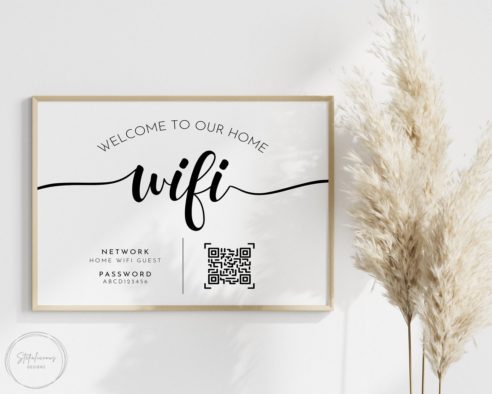 Wifi Password Sign Editable Wifi Sign Template Wifi Password - Etsy