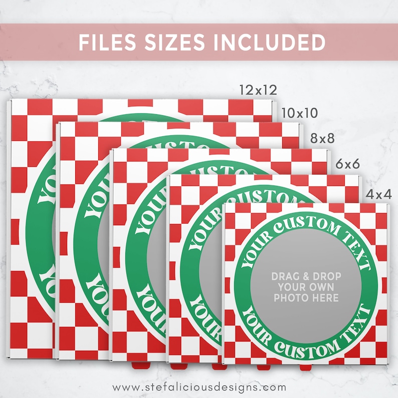 Pizza Box Money Gift, Printable Custom Photo Template, Fully Editable ...