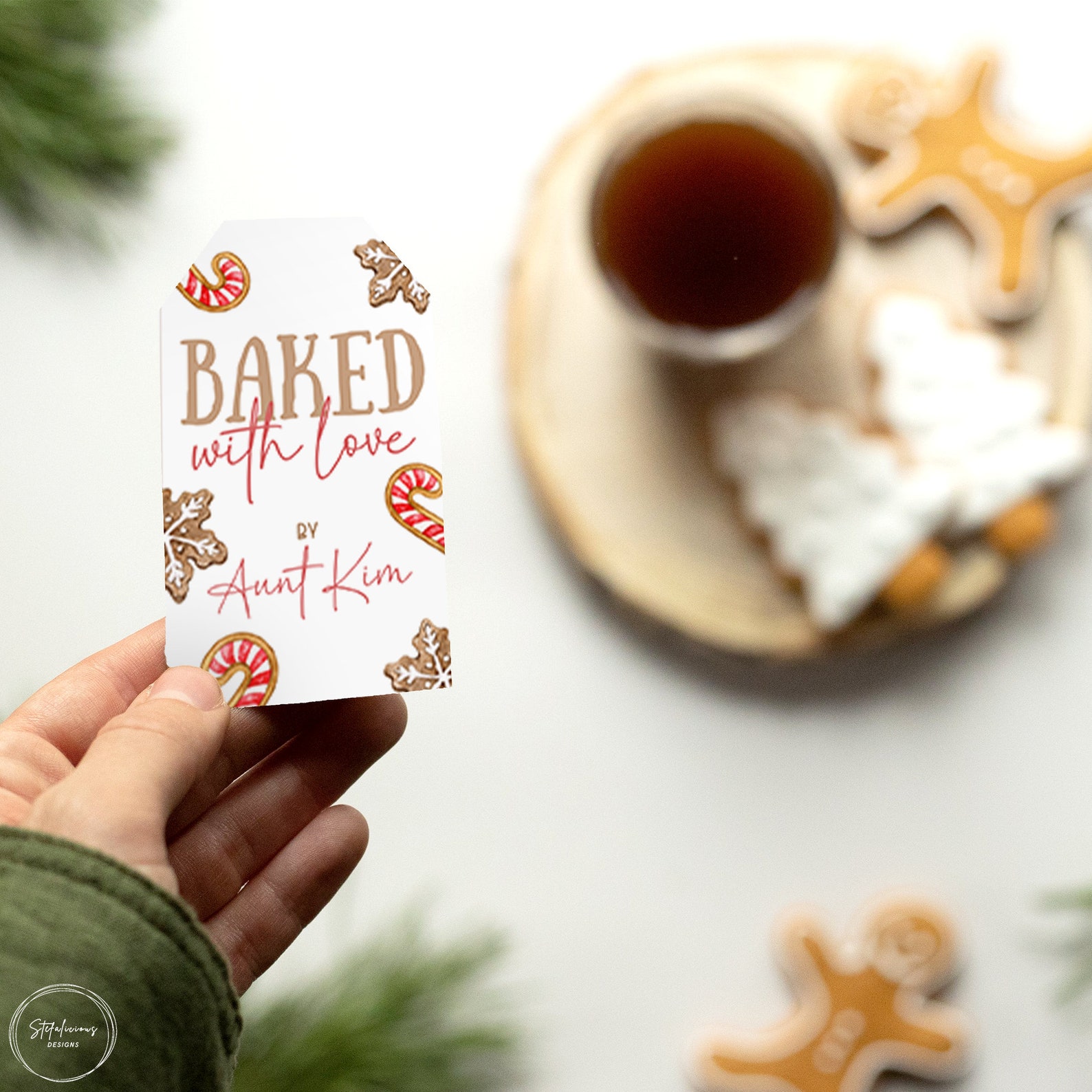 Christmas Gift Tags Editable Template, Christmas Cookie Exchange Baked ...