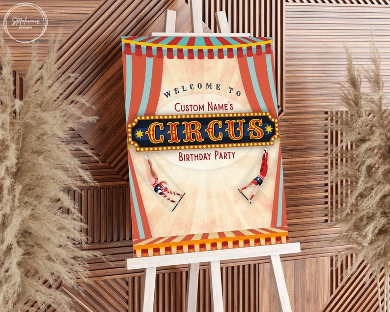 Circus Themed Welcome Signs Circus Party Decor Carnival - Etsy