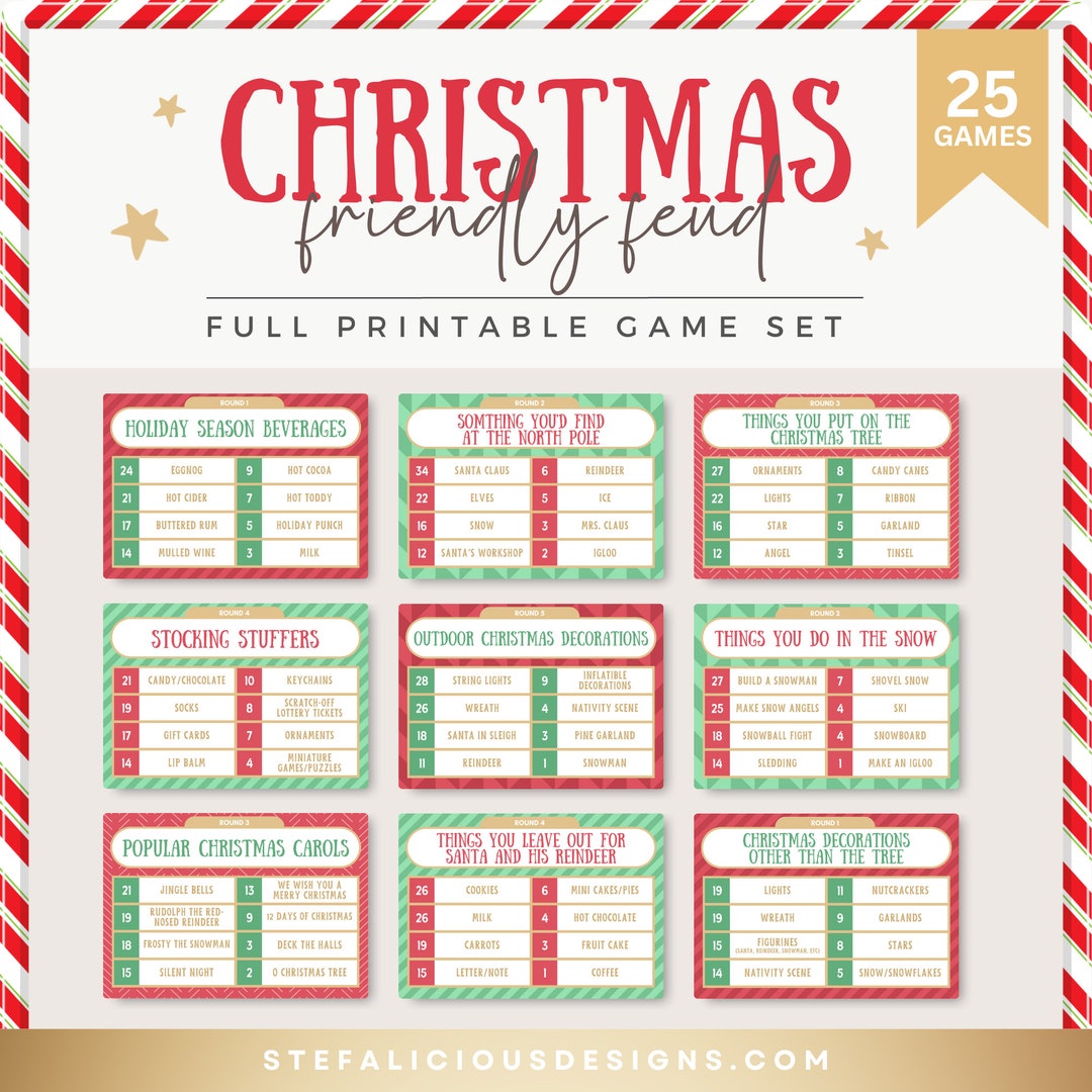 Christmas Family Feud Game, Printable Christmas Games, Christmas Family ...