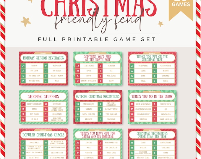 Christmas Friendly Feud, Holiday Family Feud Game, Christmas Trivia ...