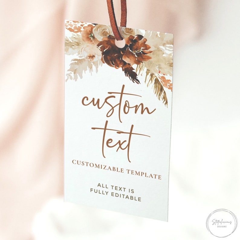 Fall Gift Tags, Fall Wedding Favor Tags, Fall Shower, Fall Floral ...