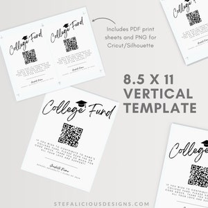 QR Code College Fund Graduation Sign, Minimalist Graduation College ...