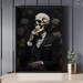 Dapper Skeleton Painting, Vintage Poster, Wall Art Print, Dark Academia ...