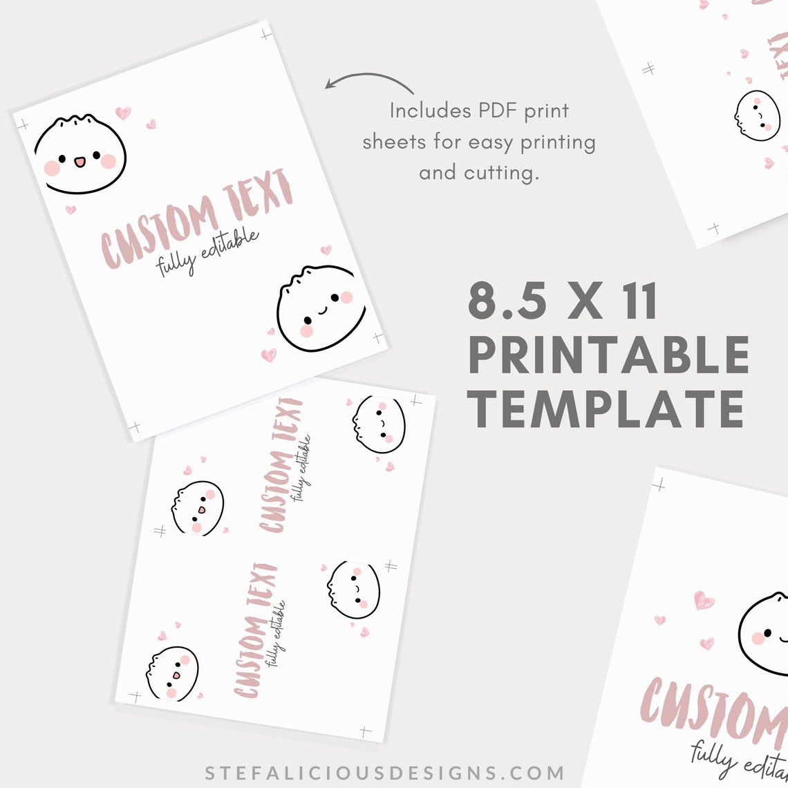 Cute Dumpling Table Signs, Dim Sum Custom Sign, Printable Bao Event ...
