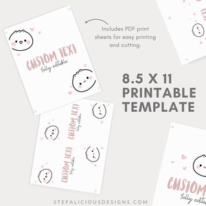 Cute Dumpling Table Signs, Dim Sum Custom Sign, Printable Bao Event ...