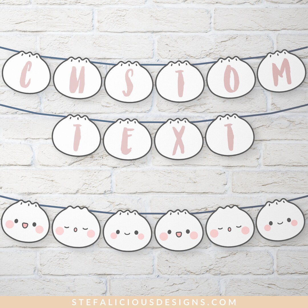Cute Dumpling Banner, Bao Dim Sum Party Editable Template, Little ...