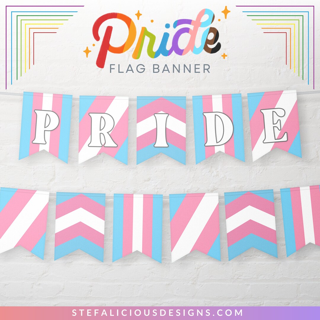 Transgender Pride Banner, Printable Custom Text Editable Template ...