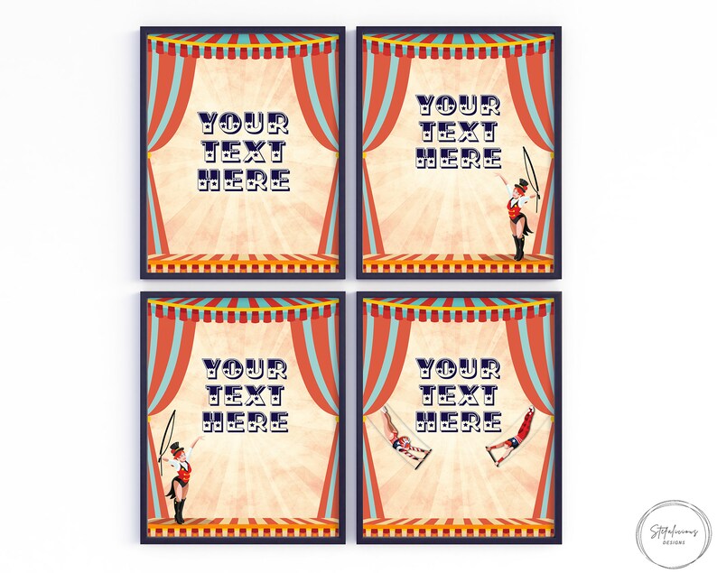 Editable Circus Party Table Signs Carnival Party Decor - Etsy