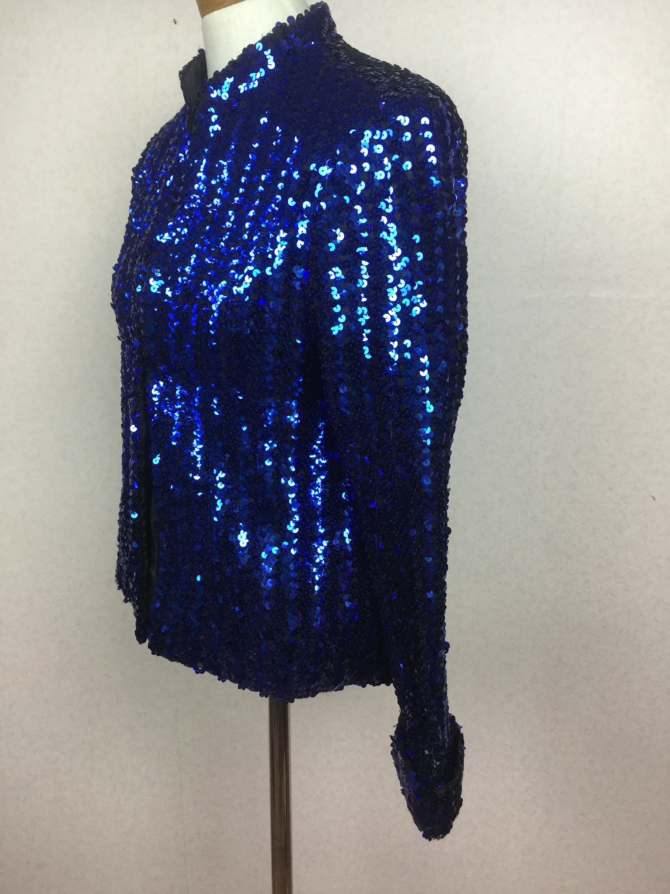 Bright Blue Sequin Jacket , MARDI GRAS Parade Sm Jacket - Etsy