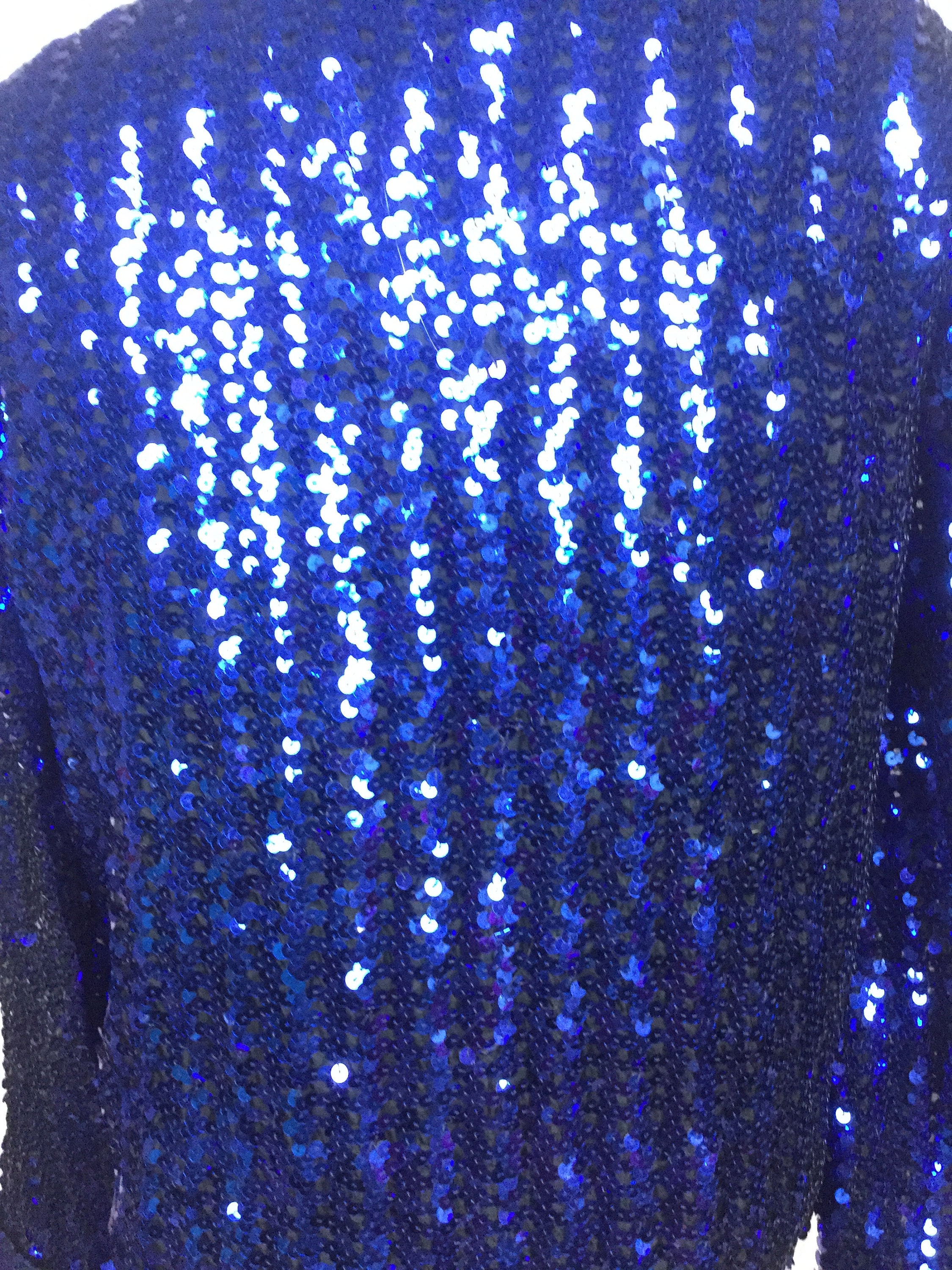 Bright Blue Sequin Jacket , MARDI GRAS Parade Sm Jacket - Etsy