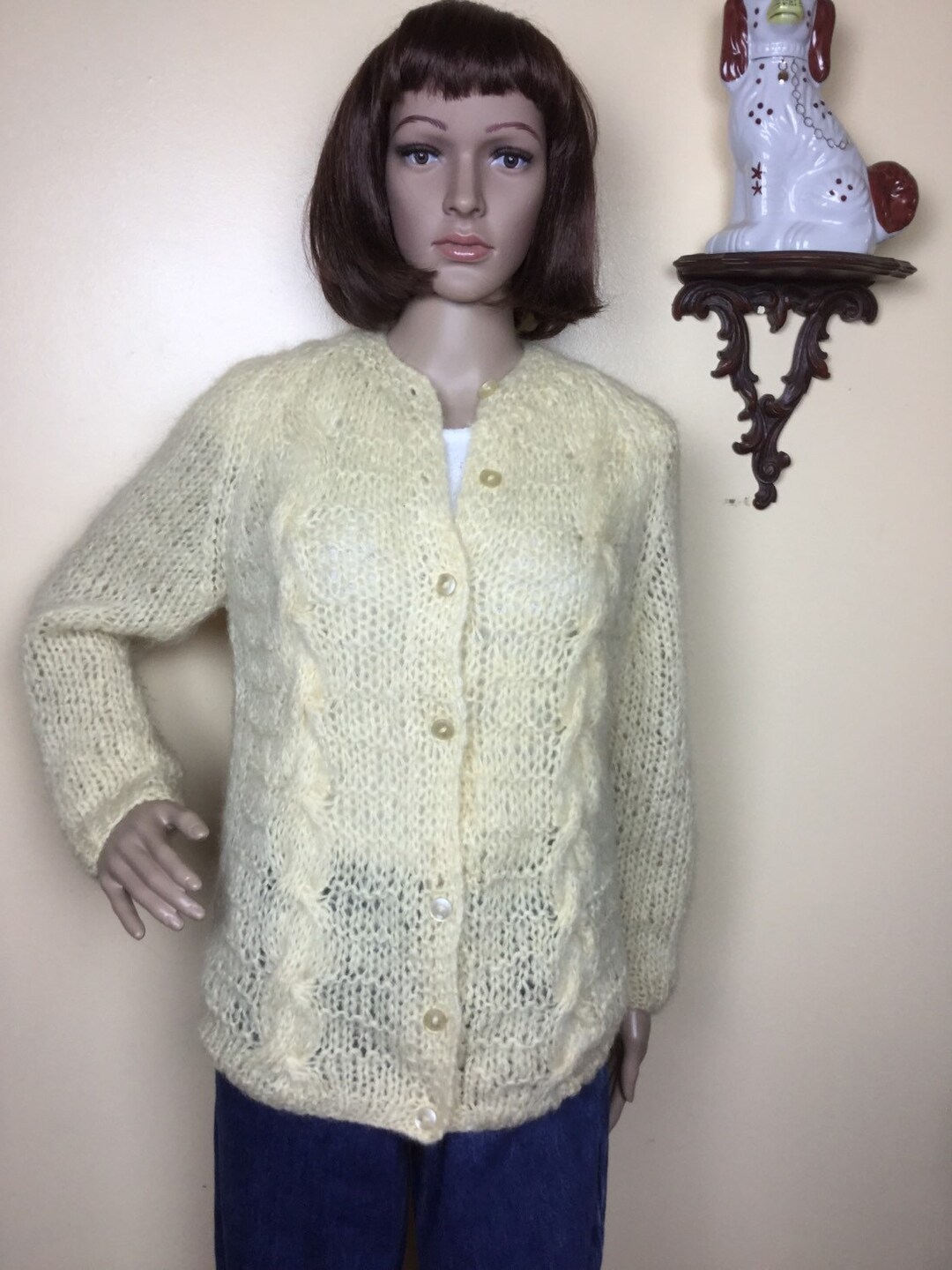 50s Sweater, 1950s 60s Vintage Italian Mohair Sweater Daffodil Yellow ...