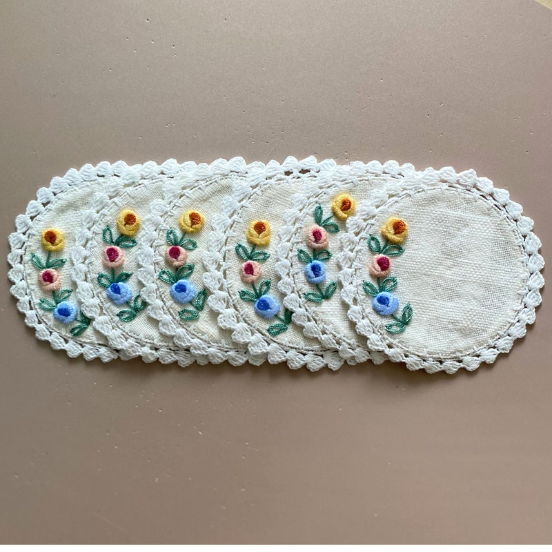 Fabric Coasters With Lace - Etsy