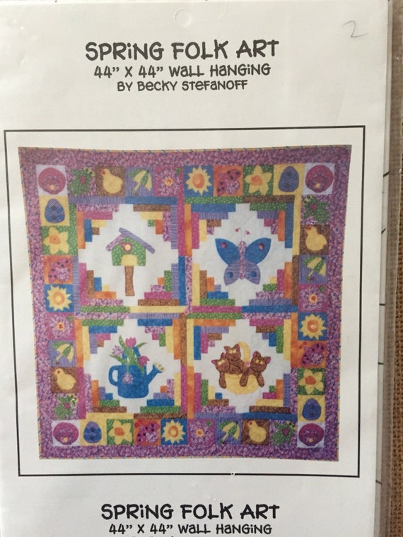 Wall Hanging Quilt Pattern Spring Folk Art | Etsy