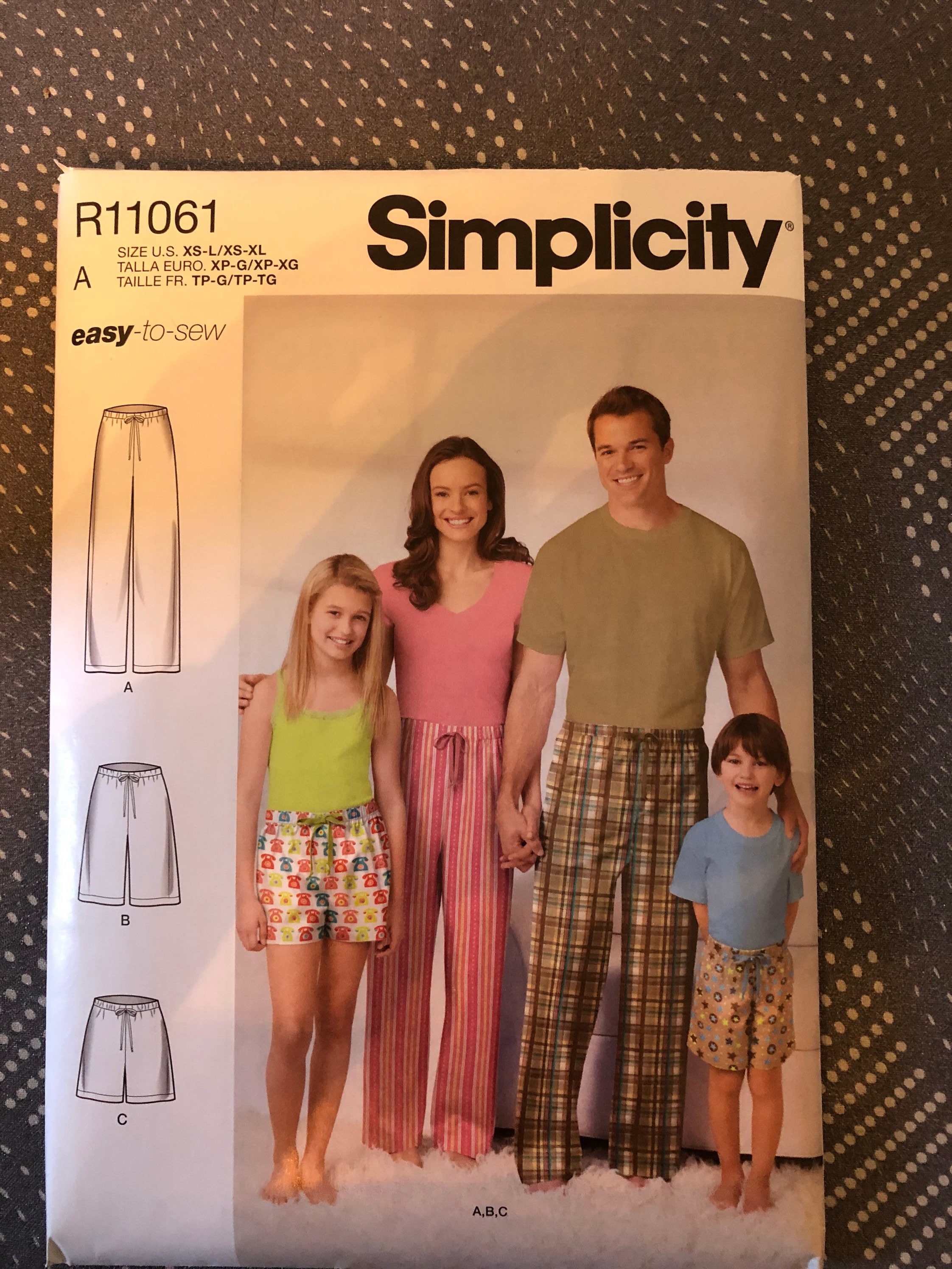 Simplicity Pajama Pants Sewing Pattern R11061 - Etsy