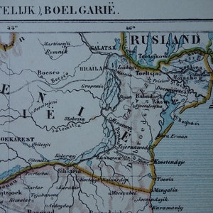 BULGARIA Old Map of Bulgaria - Antique Print About Bulgarian Area Sofia ...