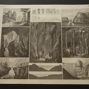 Antique GEOLOGY Print of Caves Rock Formation 170 Years Old | Etsy