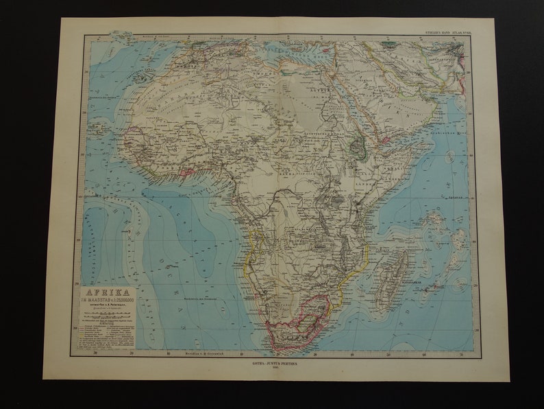 Antique Colonial Map of Africa Beautiful Original 1880 | Etsy