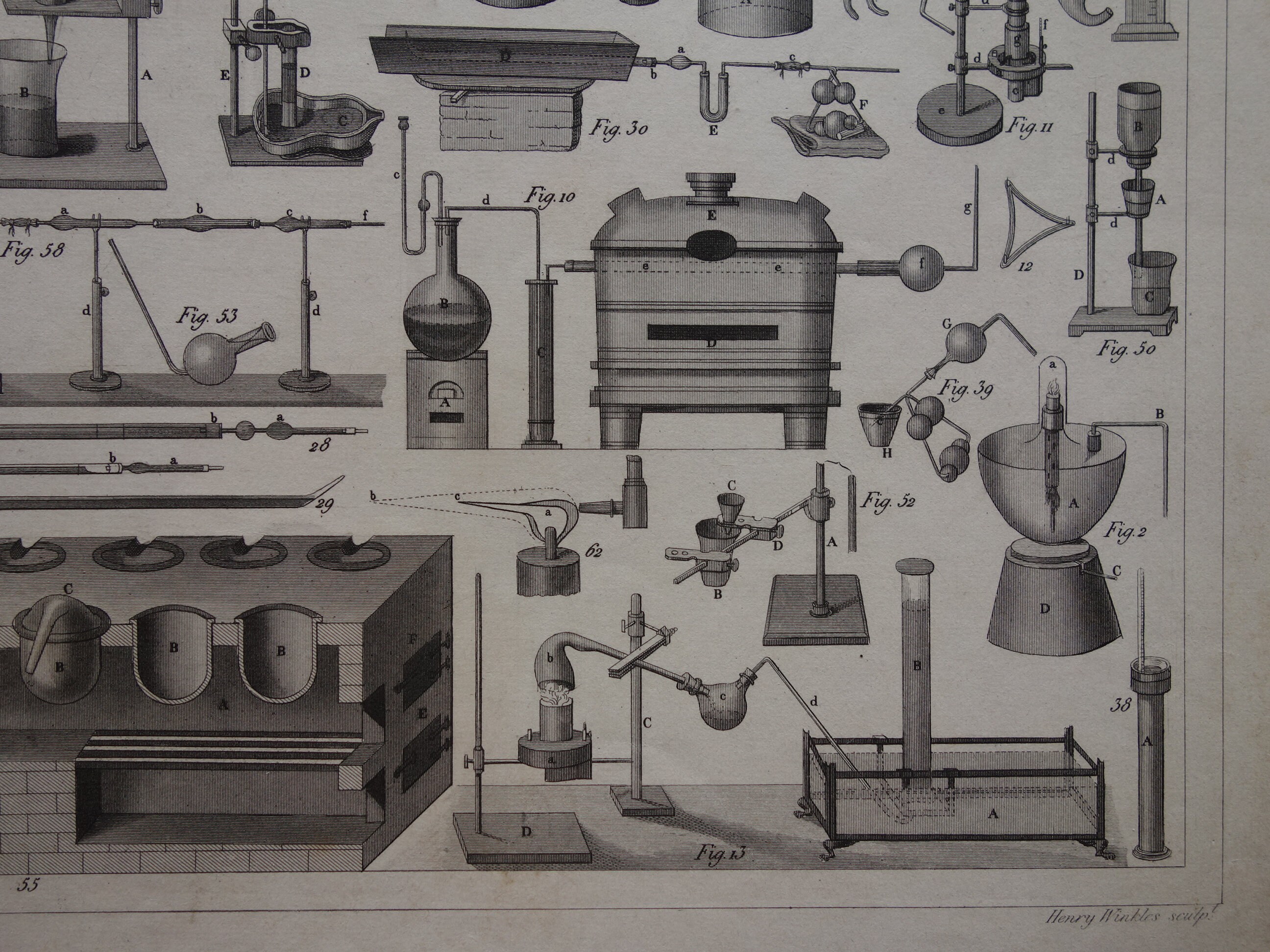 Prints 170 year old pictures of glassware for experiments test tubes ...