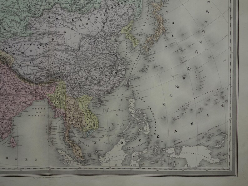 Old Map of Asia 1880 Original Antique Large Maps - Etsy