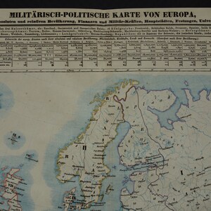 EUROPE Antique Military and Political Map of Europe 1840 Original Large ...