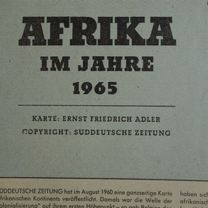 1965 AFRICA Old Map of Africa LARGE Map Poster About African Continent ...