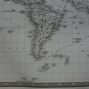 WORLD Map LARGE 1830 Original Antique Print of the World in Mercator's ...
