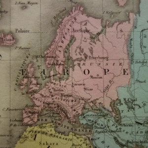 Antique WORLD Map 180 Years Old Map of the World 1838 Hand-colored ...