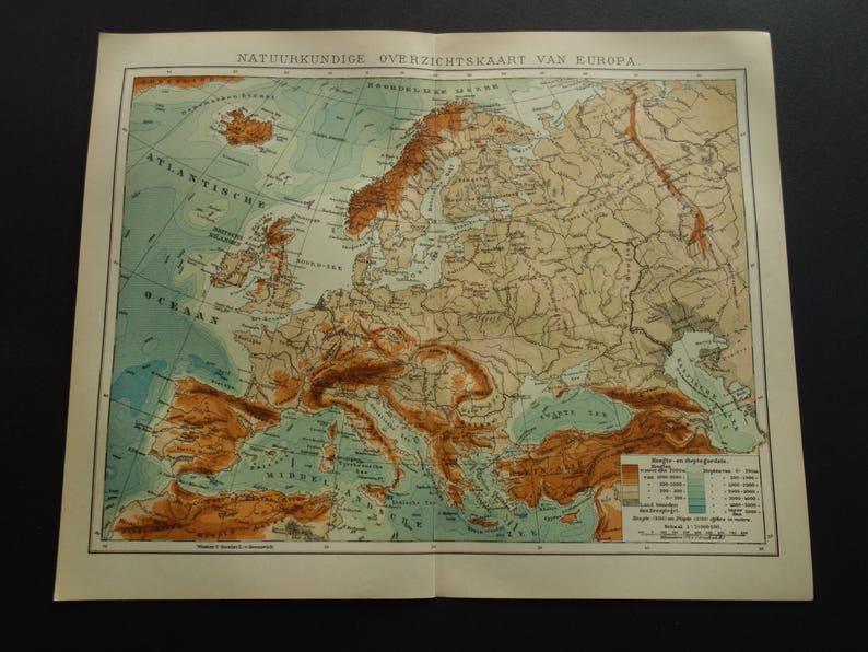Old map of Europe 1907 original antique Dutch print about | Etsy